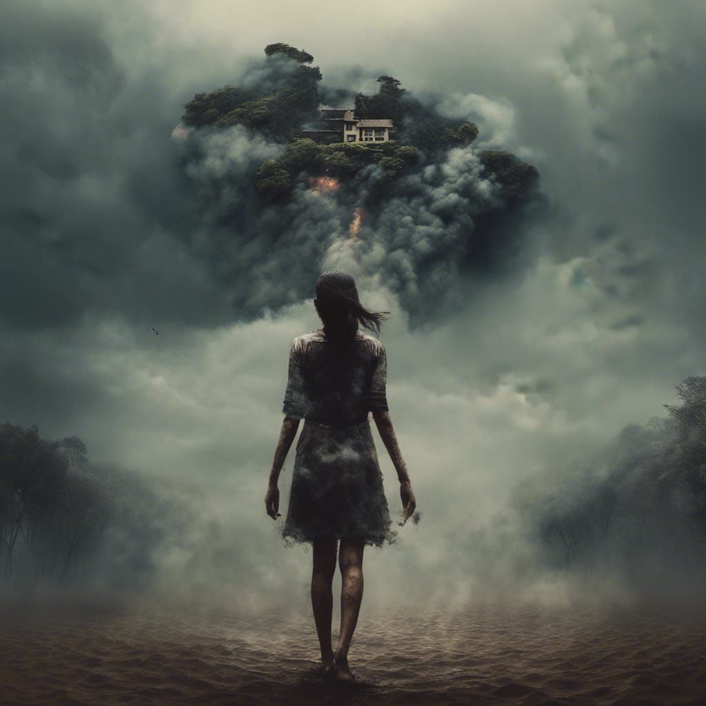 woman_34_made_of_smoke_house_on_a_hill - AI Generated Artwork - NightCafe Creator
