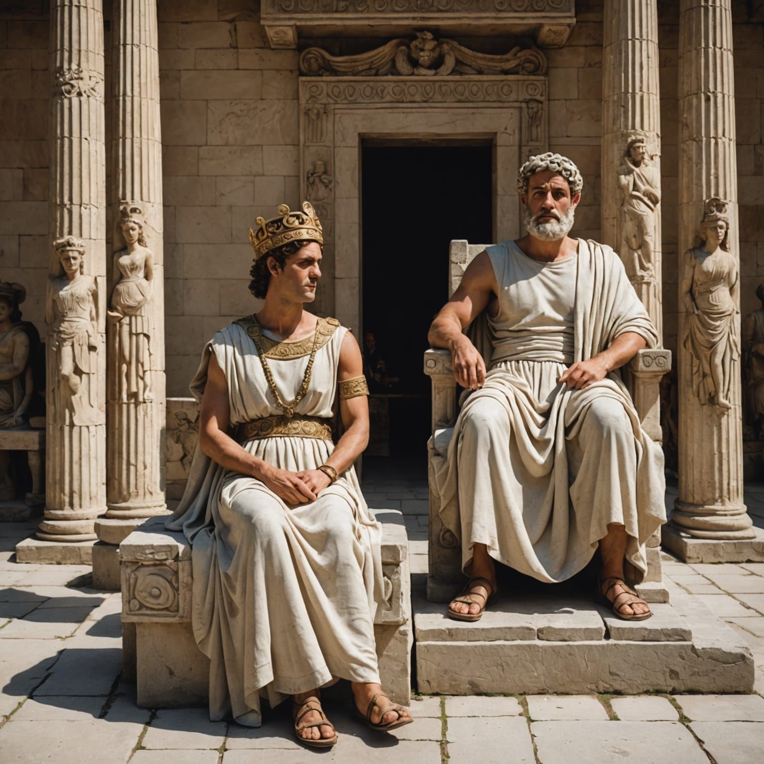Greek gods sitting on throne in Olympia. - AI Generated Artwork - NightCafe Creator