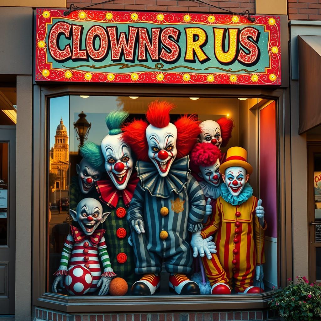 Every town needs a Clown store - Quaint Main Street Storefro...