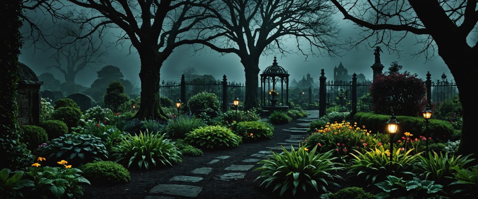 dark garden - Mysterious Dark Garden Scene