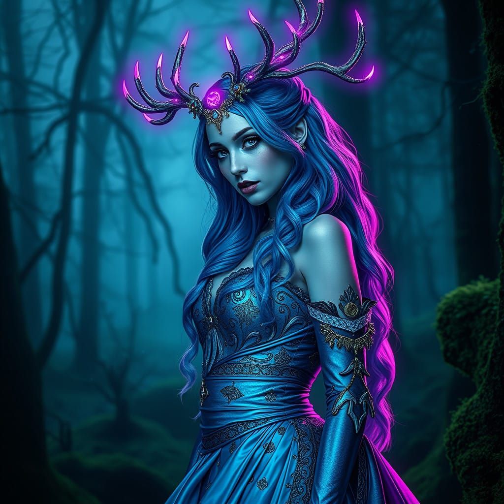 Mystical Vittra Queen Emerges from Northern Woods - AI Art