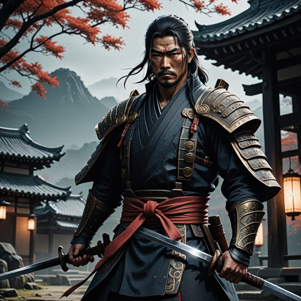 A Ronan in old feudal Japan sword - Samurai Ready in Feudal...