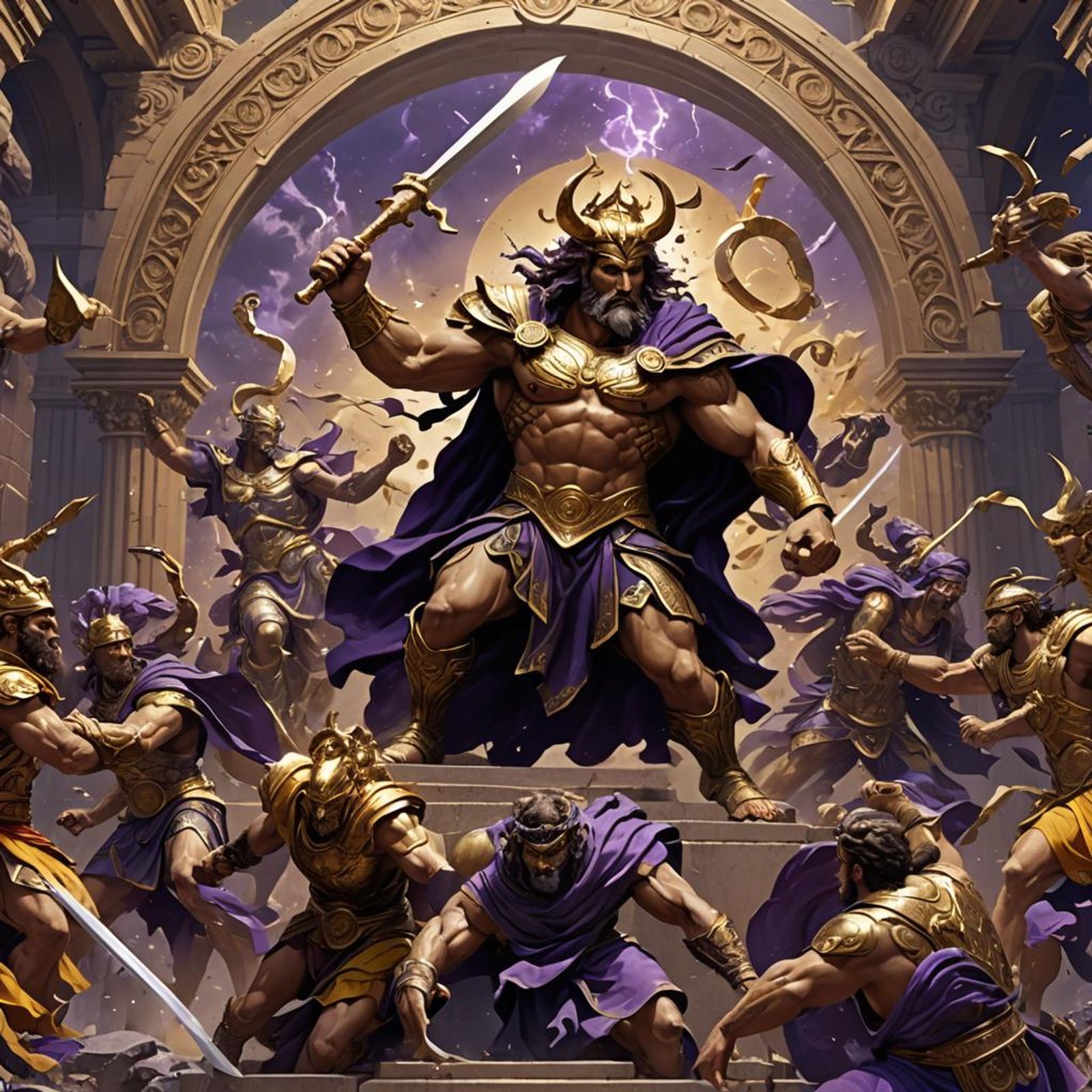Greek gods fighting for the throne of Olympus. - AI Generated Artwork ...
