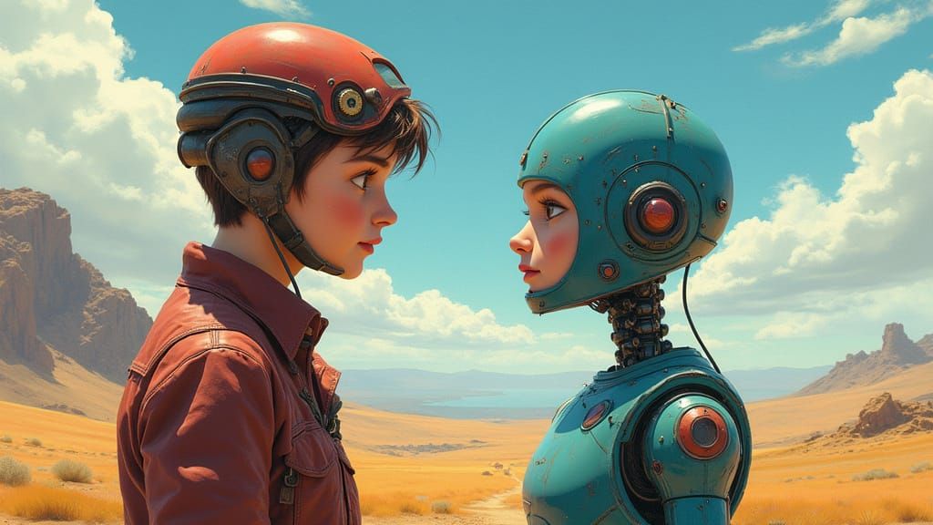 Replicant - Humanoid Android Doppelganger in Vibrant Anime L...