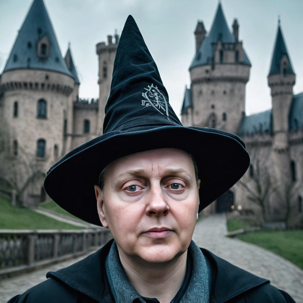 Magical Portrait of a Wizard at Hogwarts Castle, S... - AI Art
