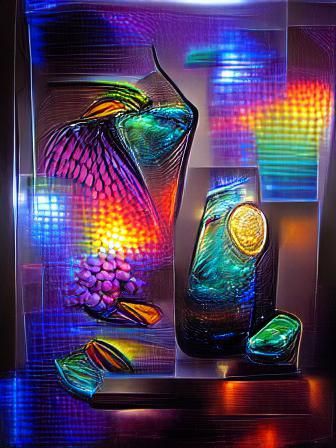 Dichroic Glass Installation - AI Generated Artwork - NightCafe Creator