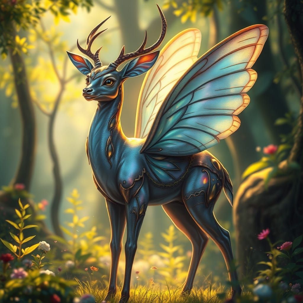 Majestic Iridescent Creature in Dreamlike Fantasy ... - AI Art