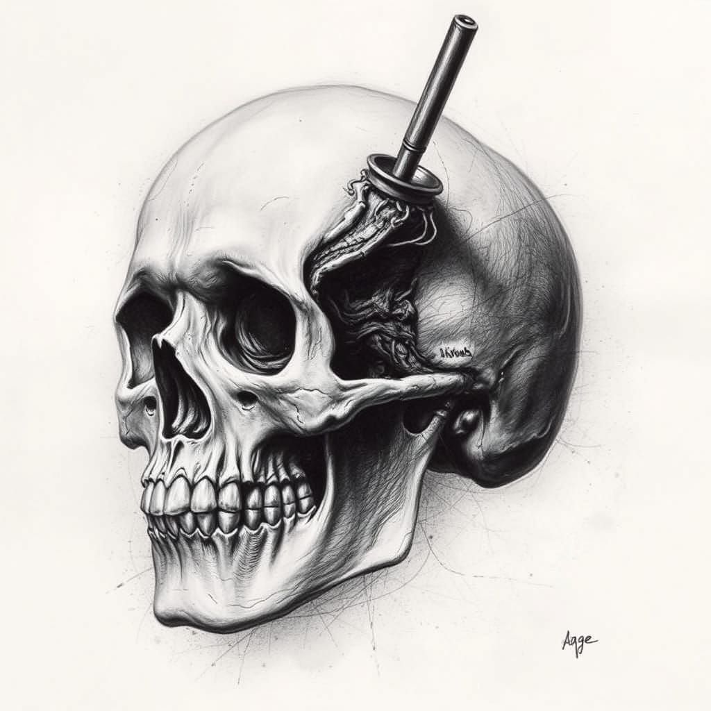 Phineas Gage injury tamping iron - Phineas Gage Skull Tampin...
