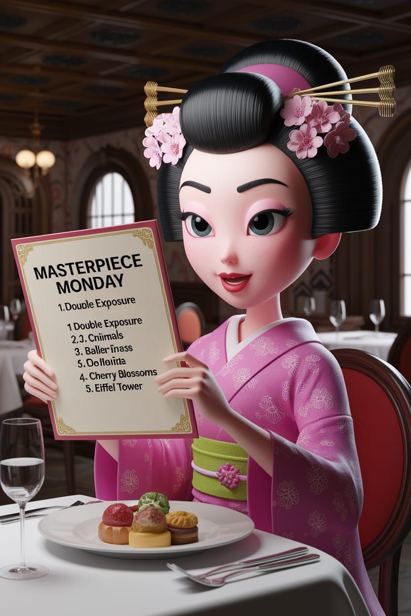 Masterpiece Monday Menu I - Fancy Restaurant Scene with Geis...