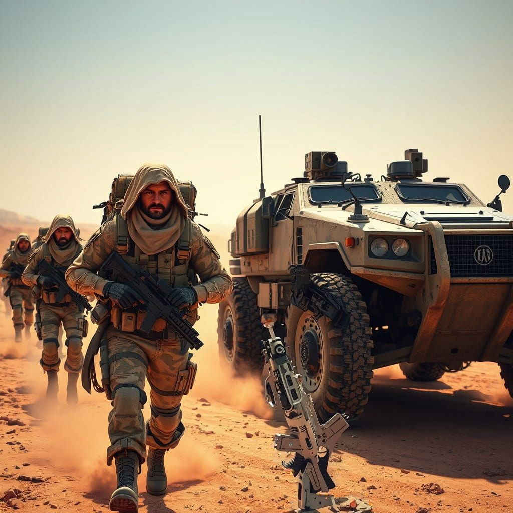Desert Patrol - Epic Military Patrol in Arid Landscape