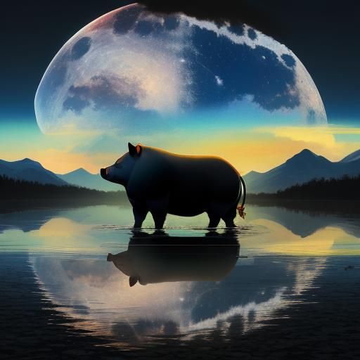 pig in alien world - AI Generated Artwork - NightCafe Creator