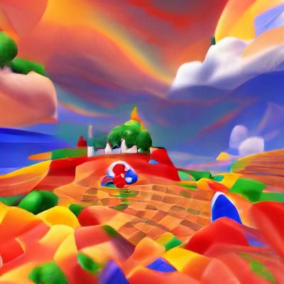super mario 64 landscape 8k resolution beautiful colourful - AI ...