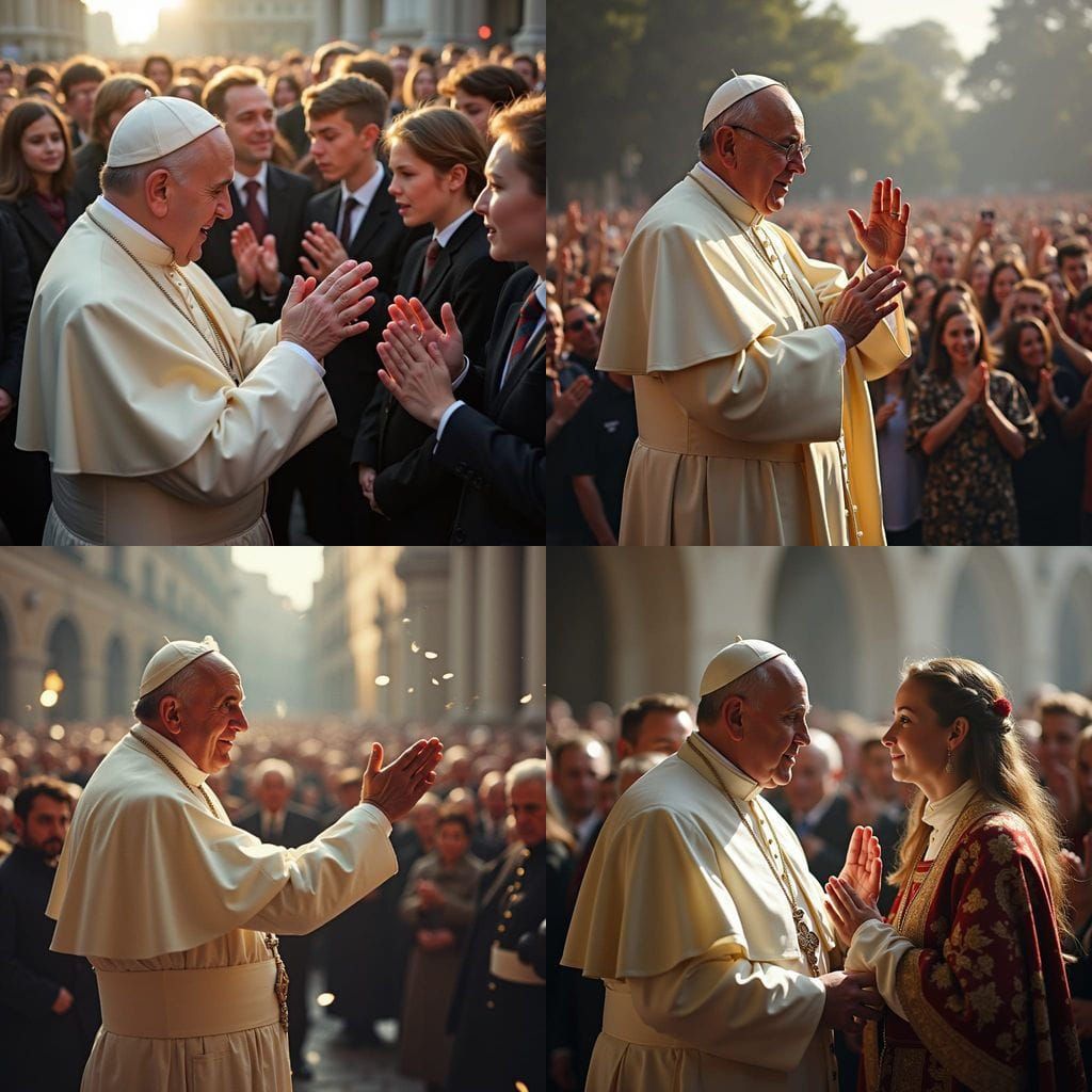pope francis blesses the people - Pope Blesses Devoted Crow...