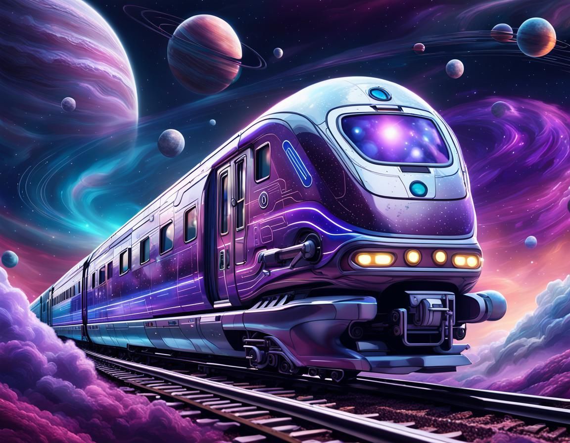 Space Train - AI Generated Artwork - NightCafe Creator