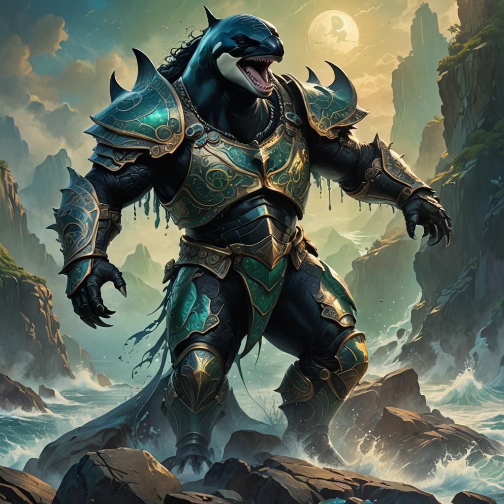 Orca Whale Warrior in Armour - Orca Whale Warrior in Majesti...