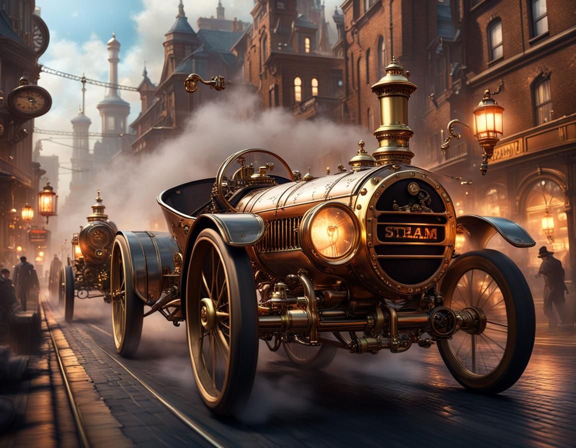 16k resolution, art inspired by steampunk aesthetics and retro-futurism ...
