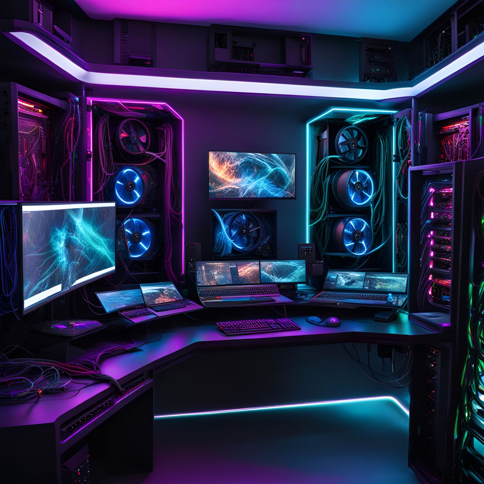 Epic gaming pc setup - AI Generated Artwork - NightCafe Creator