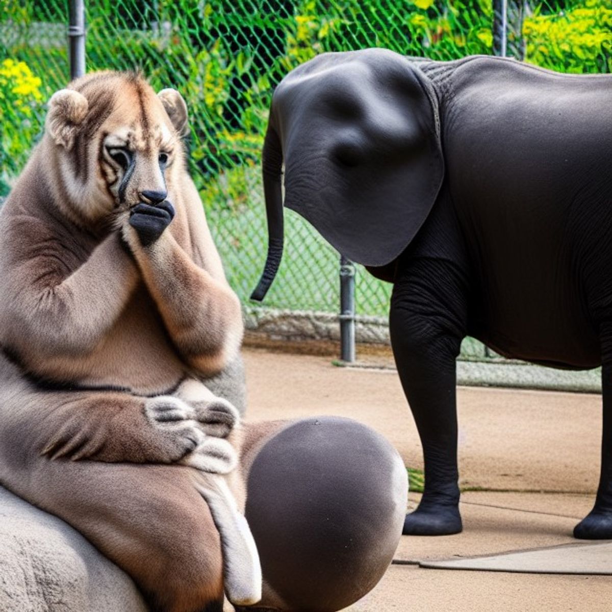 Sad animals at the zoo - AI Generated Artwork - NightCafe Creator