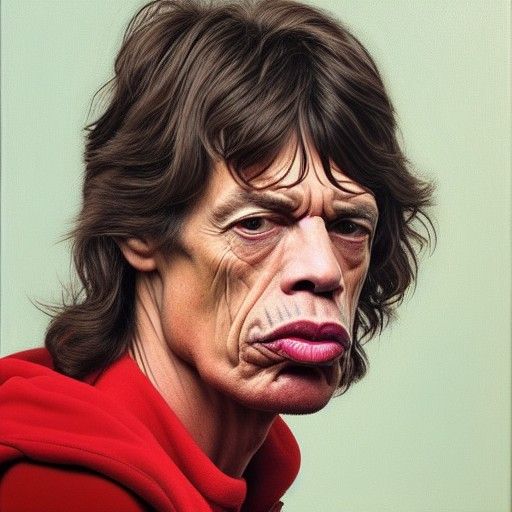 Mick Jagger with lip injections - AI Generated Artwork - NightCafe Creator
