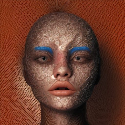 Woman 's head , hyperdetailed intricately detailed deep color VRay ...