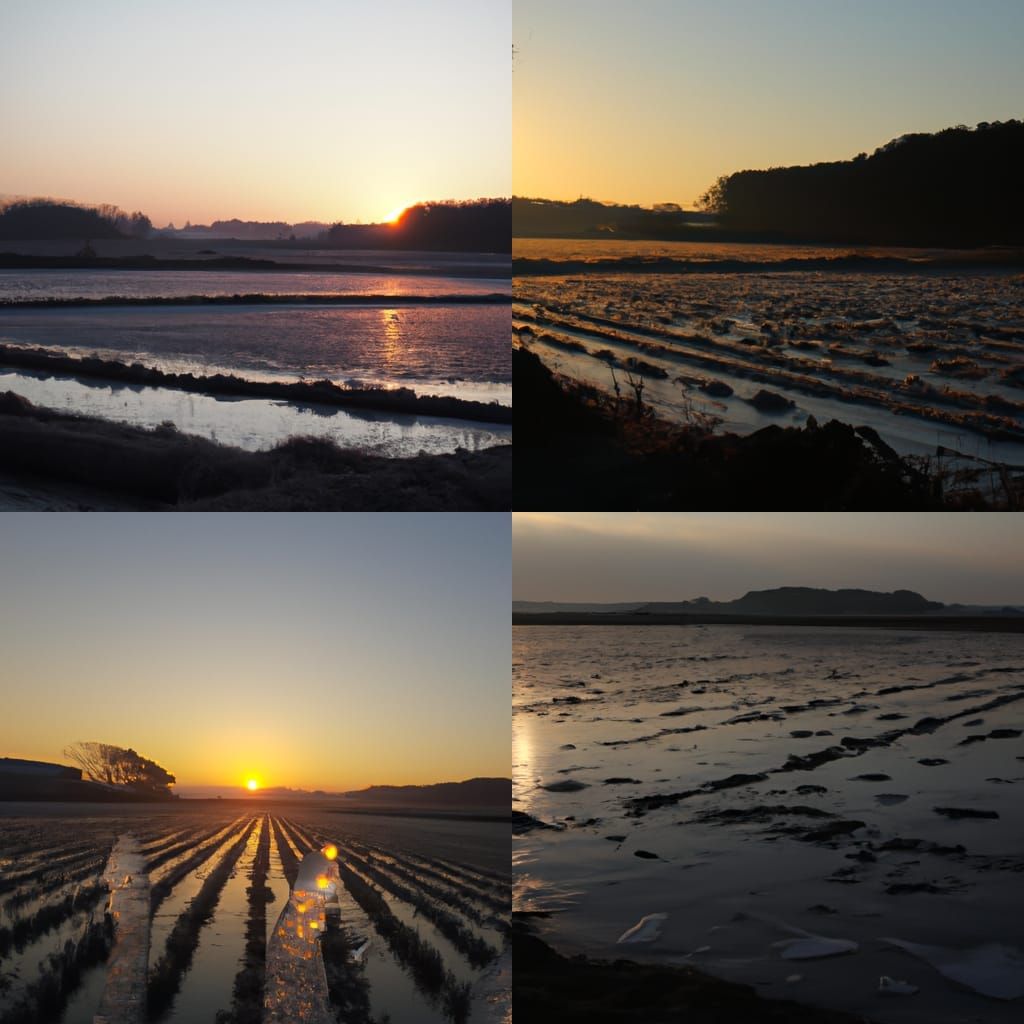ice rice dawn fields - AI Generated Artwork - NightCafe Creator