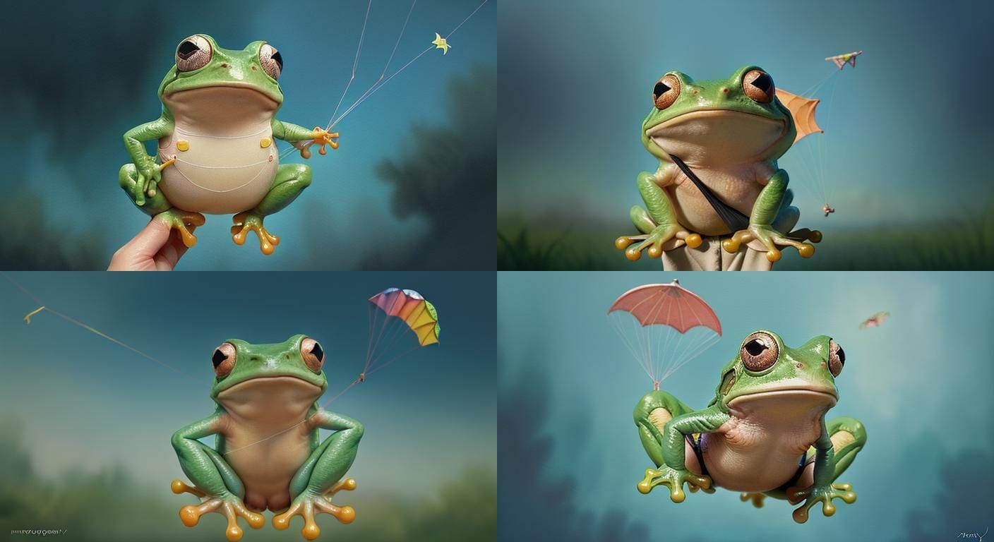 a small adorable, pixar style, cute adorable lovely frog ,happy ...