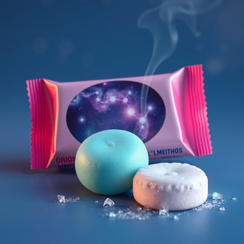 Orion's Marshmallow Candy in a Stylized Space-Them... - AI Art