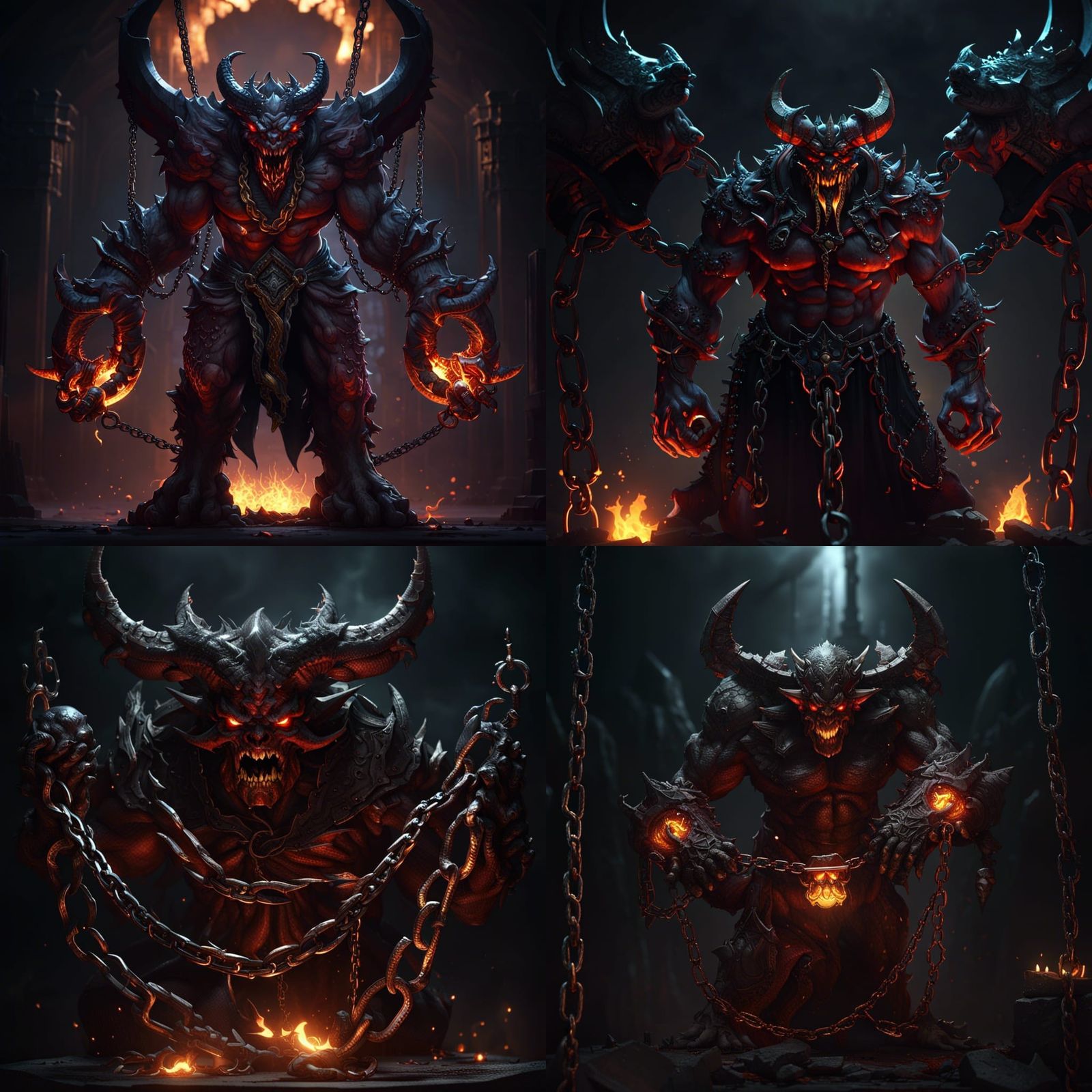 Forge demon with chain - AI Generated Artwork - NightCafe Creator