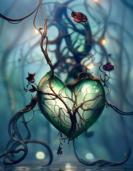 An extremely beautiful and intricately detailed artwork of a heart made ...