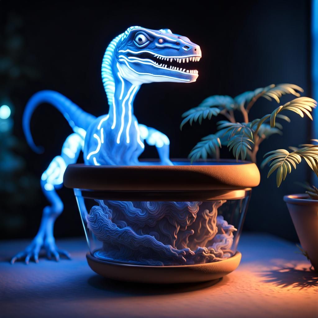 Neon Raptor - AI Generated Artwork - NightCafe Creator