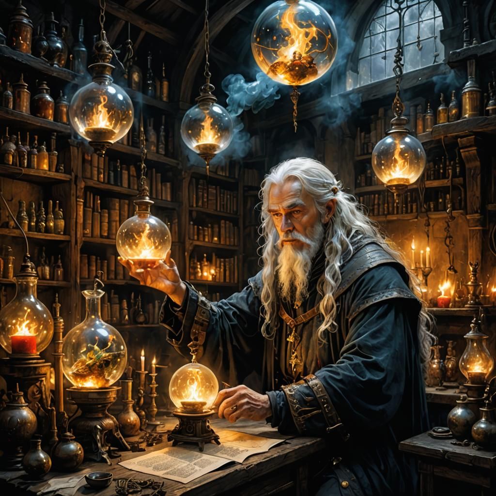 Medieval alchemist wizard - AI Generated Artwork - NightCafe Creator