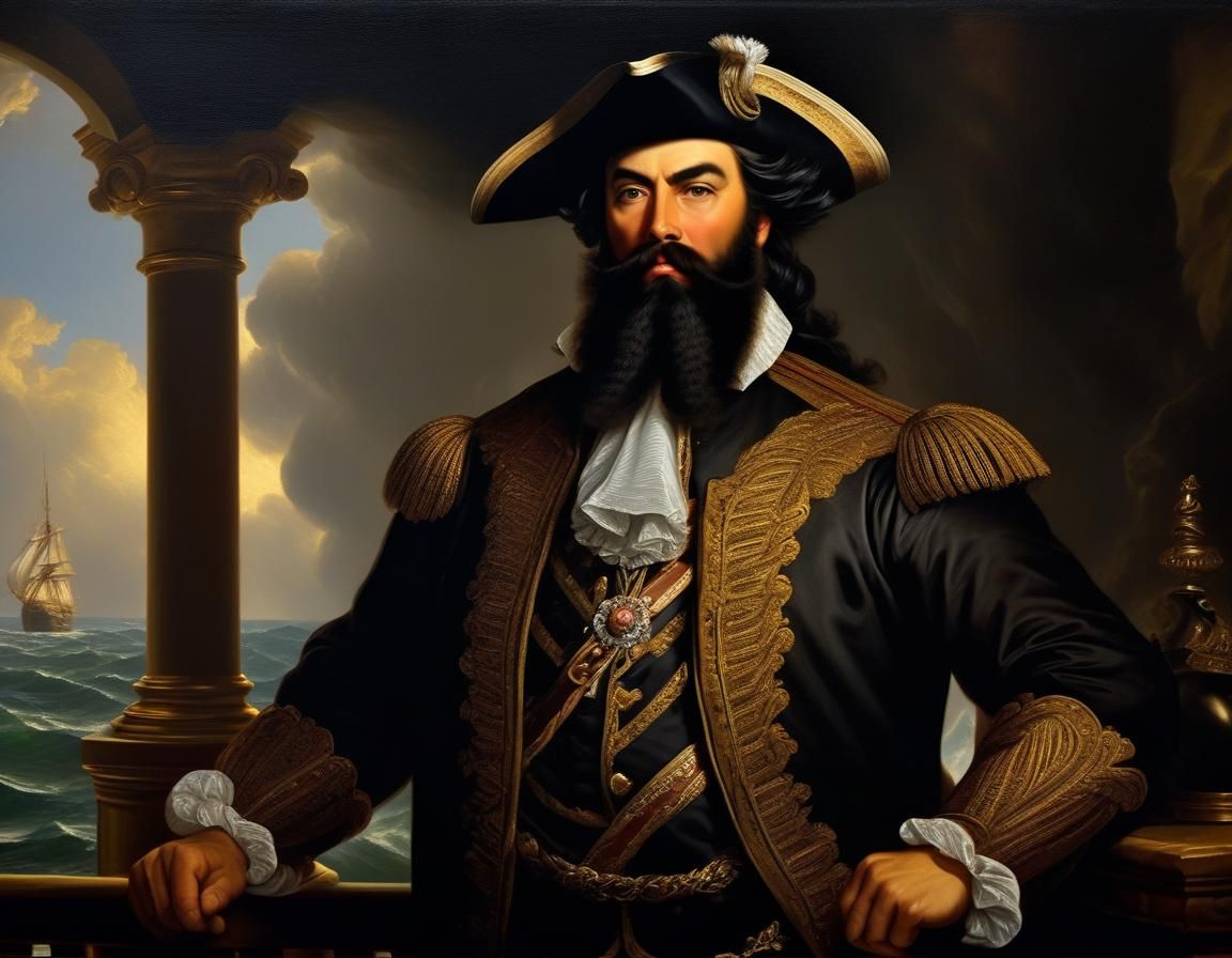 Oil painting of Blackbeard - AI Generated Artwork - NightCafe Creator