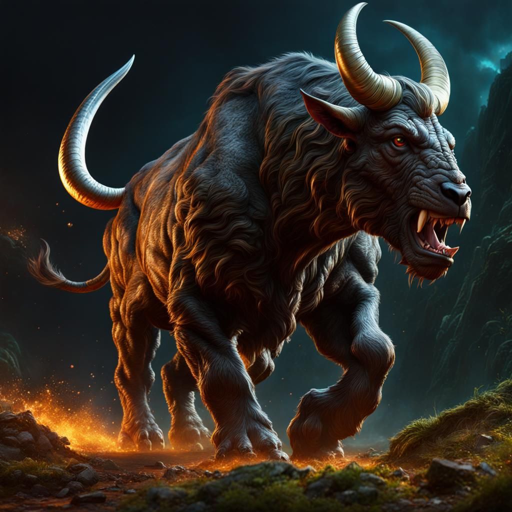 Fire Minotaur - AI Generated Artwork - NightCafe Creator