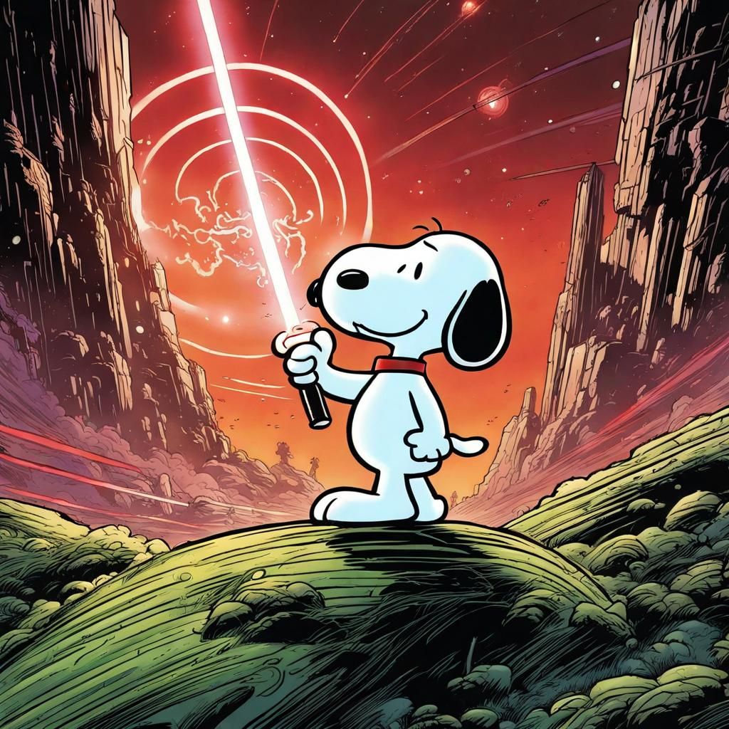 Snoopy shooting lasers - AI Generated Artwork - NightCafe Creator