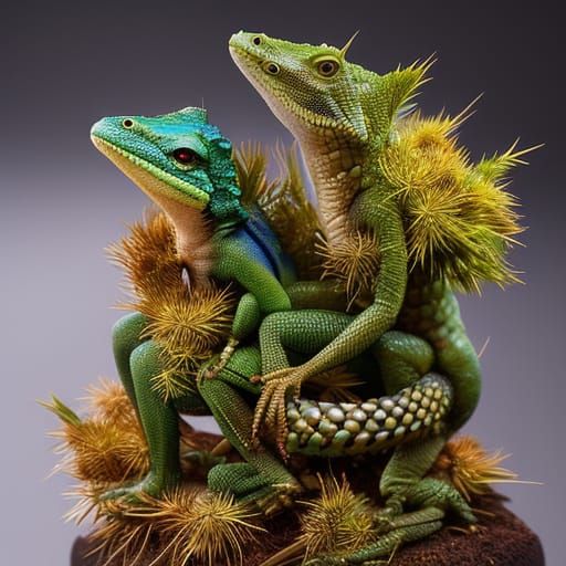 Male and Female Lizards - AI Generated Artwork - NightCafe Creator