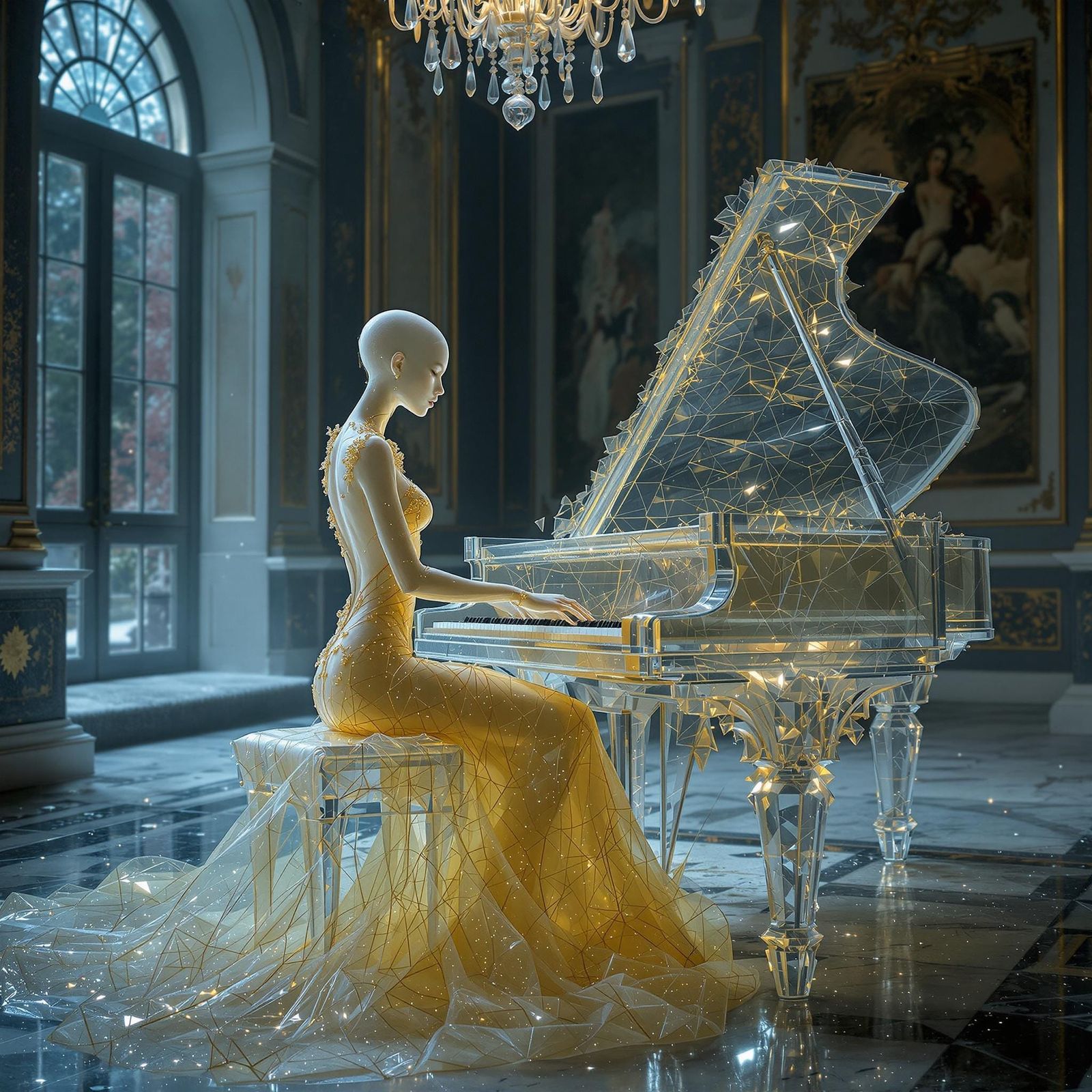 Translucent Music - Ethereal Glass Muse in Opulent Baroque ...