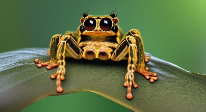 Jumping-spider-frog hybrid #8 - AI Generated Artwork - NightCafe Creator