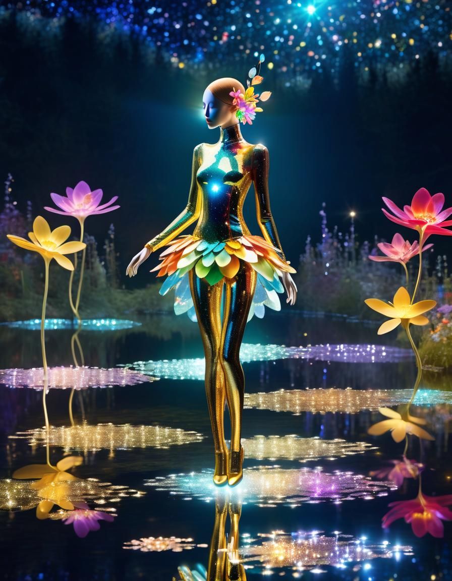 Anthropomorphic luminous digital figure - AI Generated Artwork ...