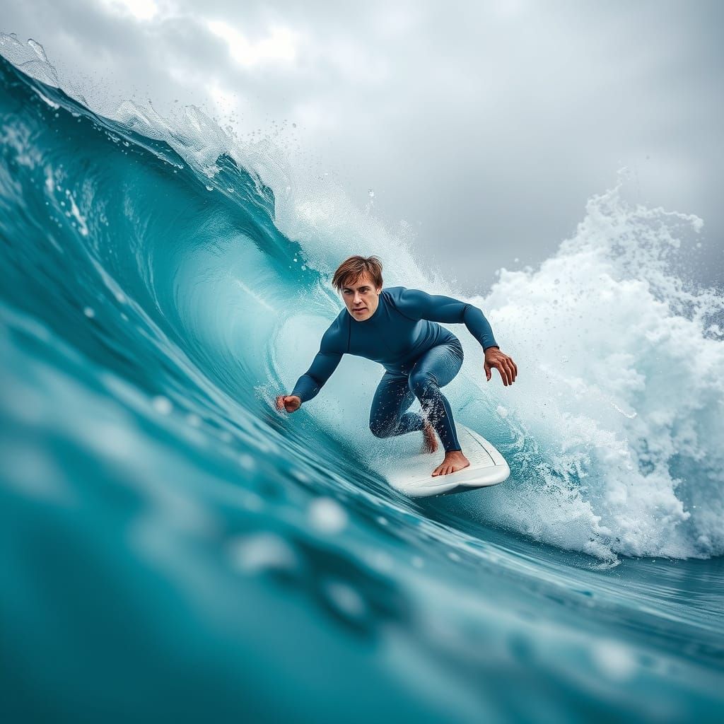 Surf's UP - Turquoise Mavericks Wave in Close-Up