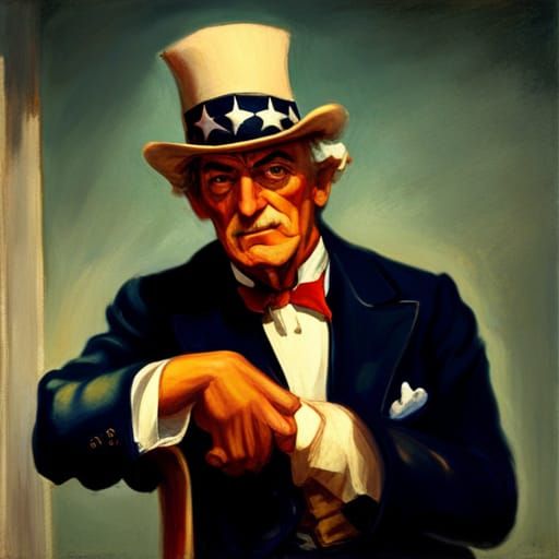 Uncle Sam’s Sitting - AI Generated Artwork - NightCafe Creator
