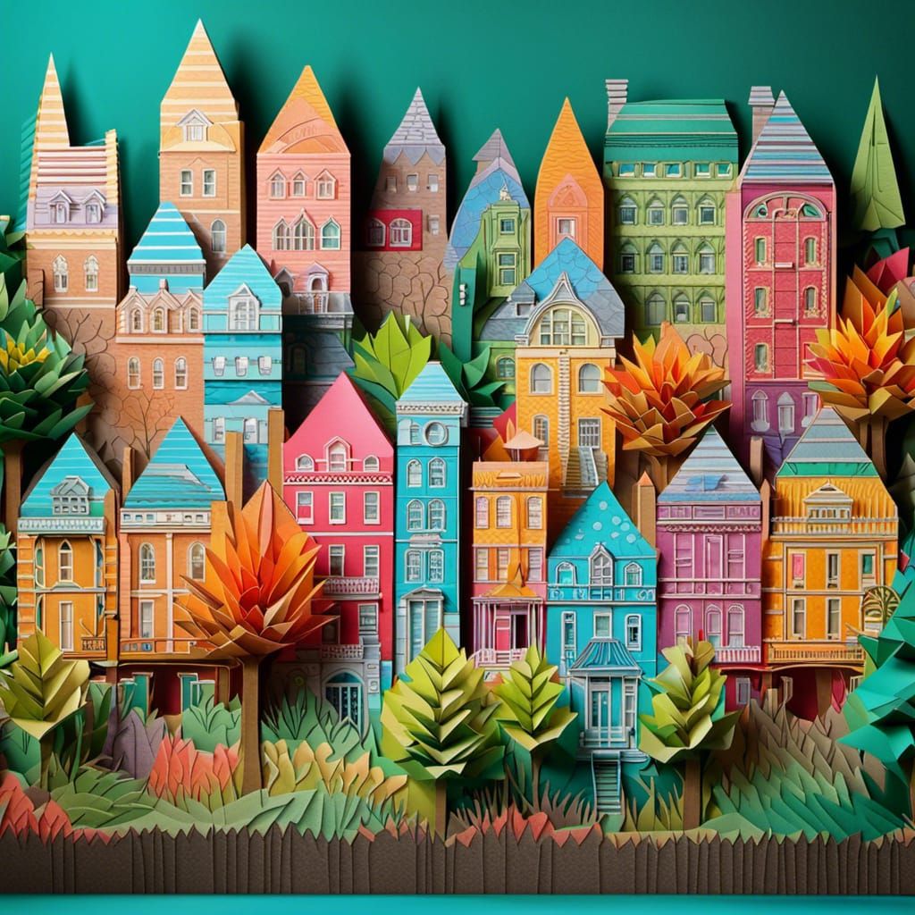 Paper Town - AI Generated Artwork - NightCafe Creator