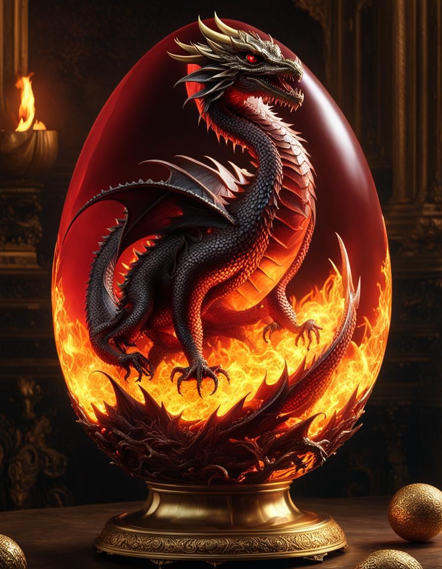 Fire Dragon Egg - AI Generated Artwork - NightCafe Creator