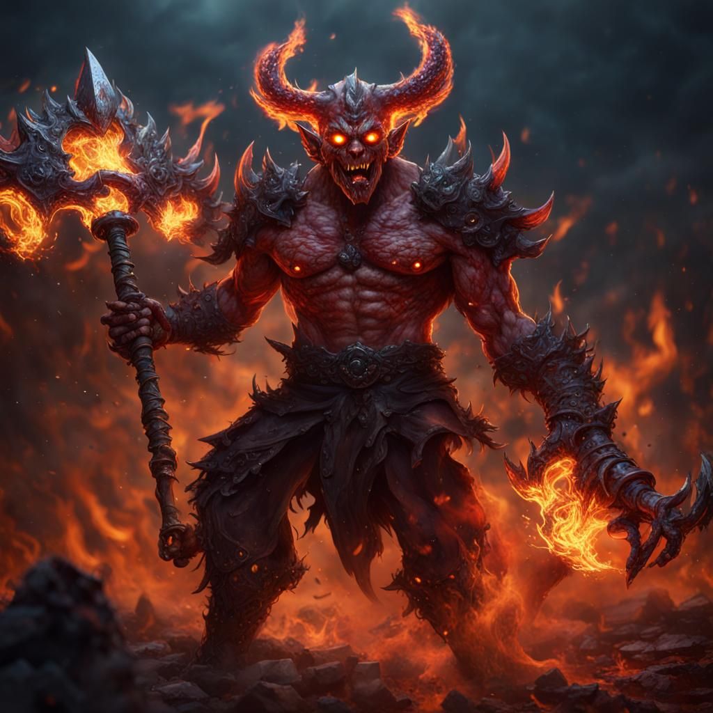 Crazy mad evil fire Demon - AI Generated Artwork - NightCafe Creator