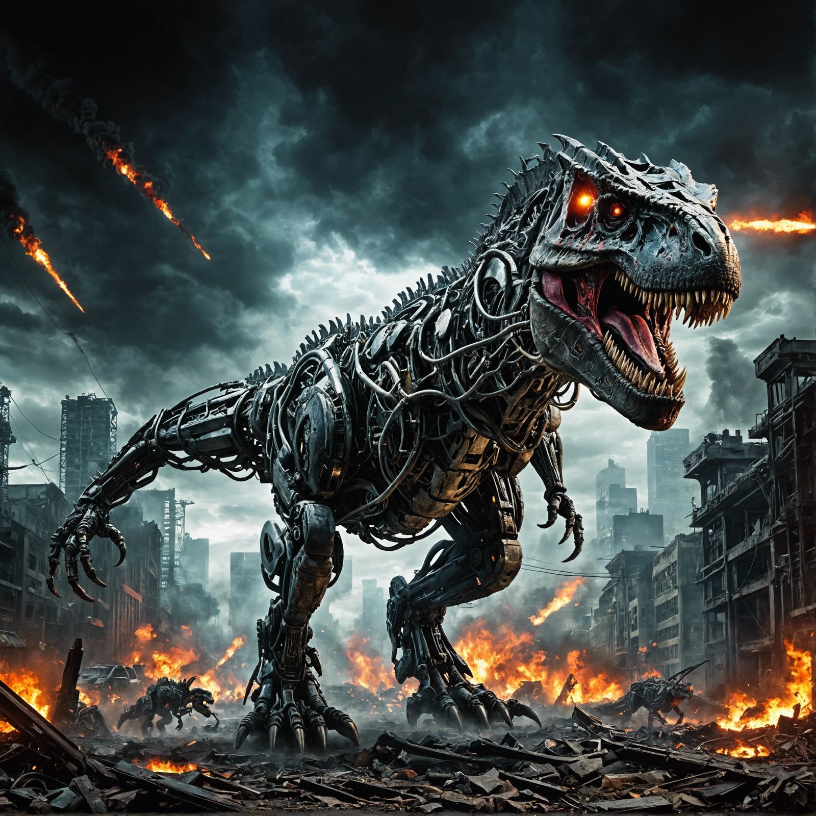 The Terminator T-REX - AI Generated Artwork - NightCafe Creator