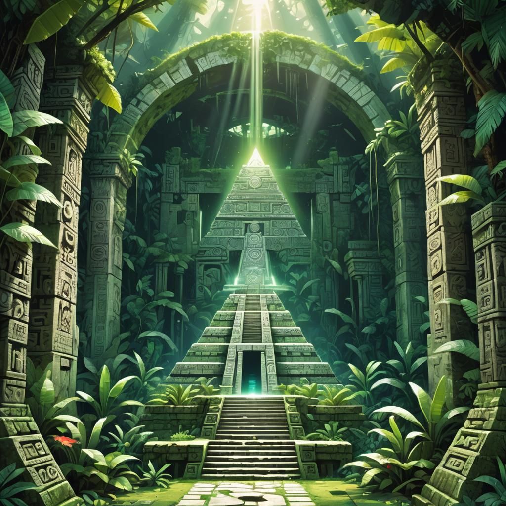 Hidden portal into the ancient Aztec world dimension. - AI Generated ...