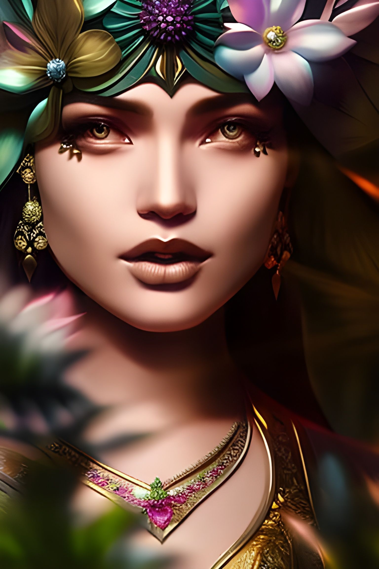Flower Goddess 7 - AI Generated Artwork - NightCafe Creator