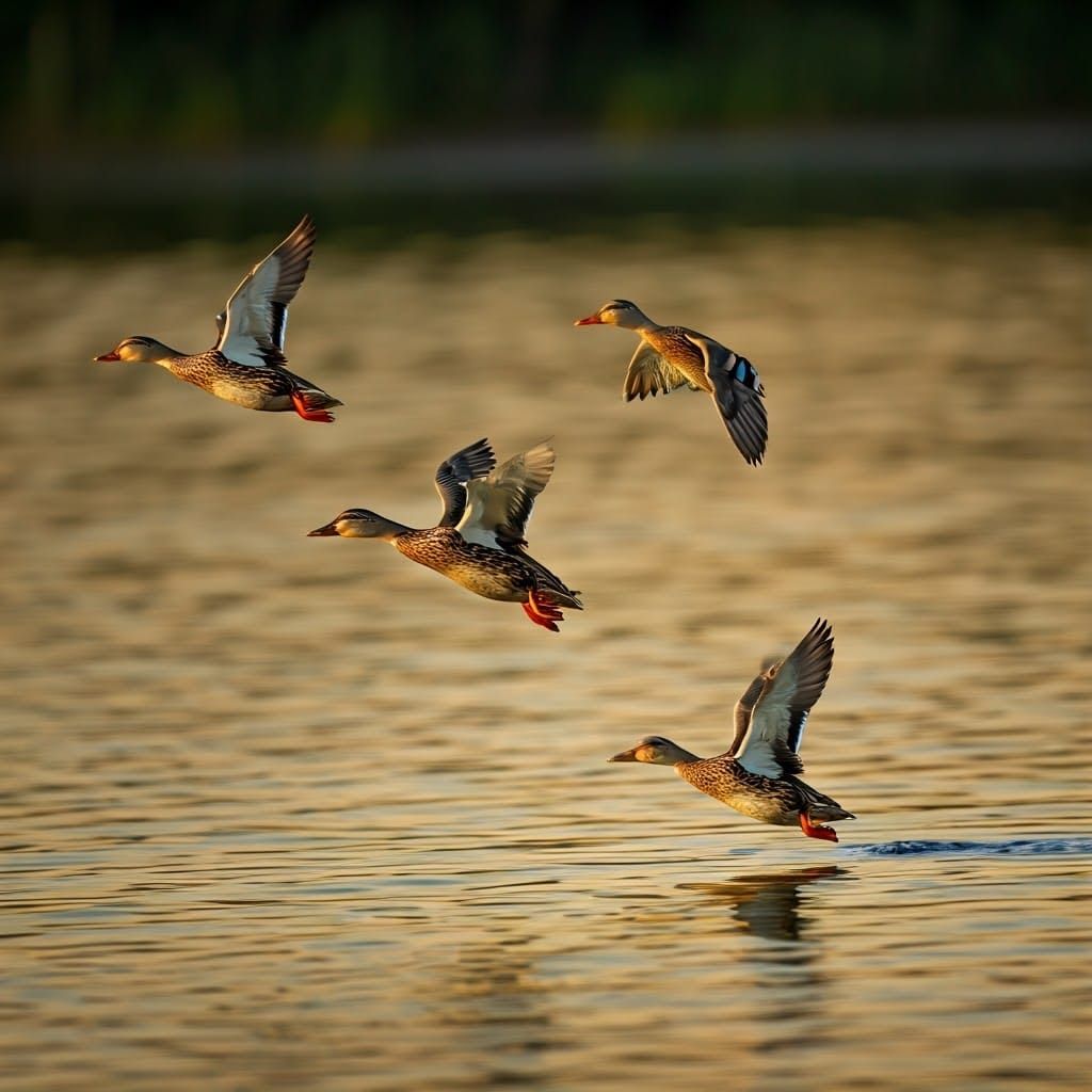 duck and ducklings flying - Mother Duck and Ducklings in Imp...