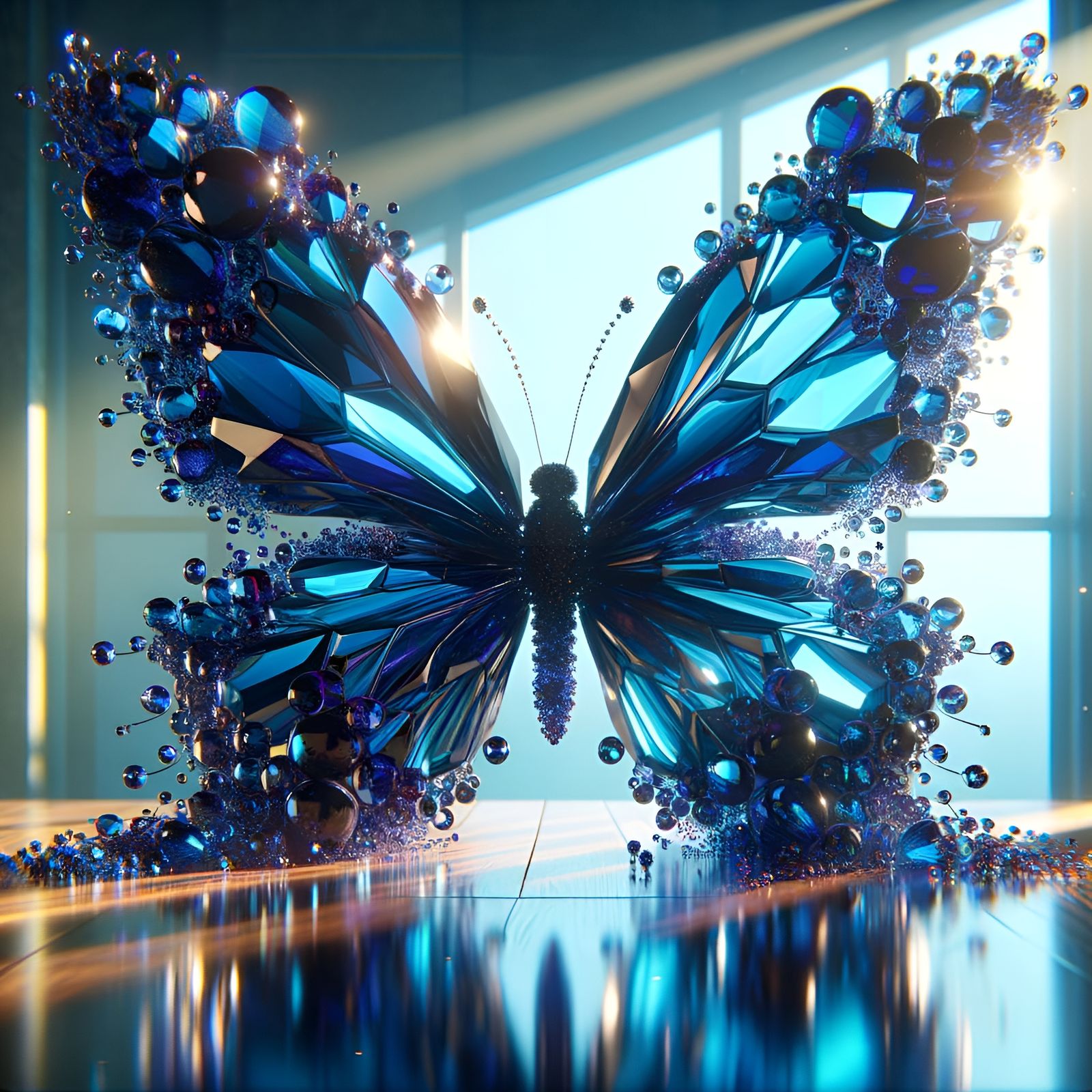 Cobalt Crystal Creation - AI Generated Artwork - NightCafe Creator