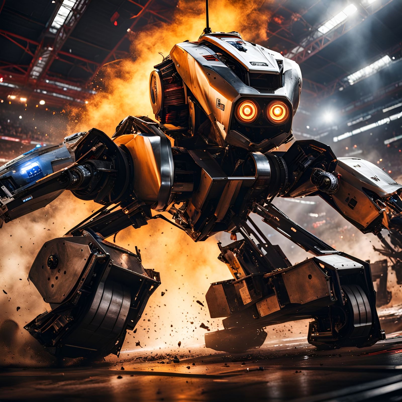 Battlebots gold medalist in action - AI Generated Artwork - NightCafe ...