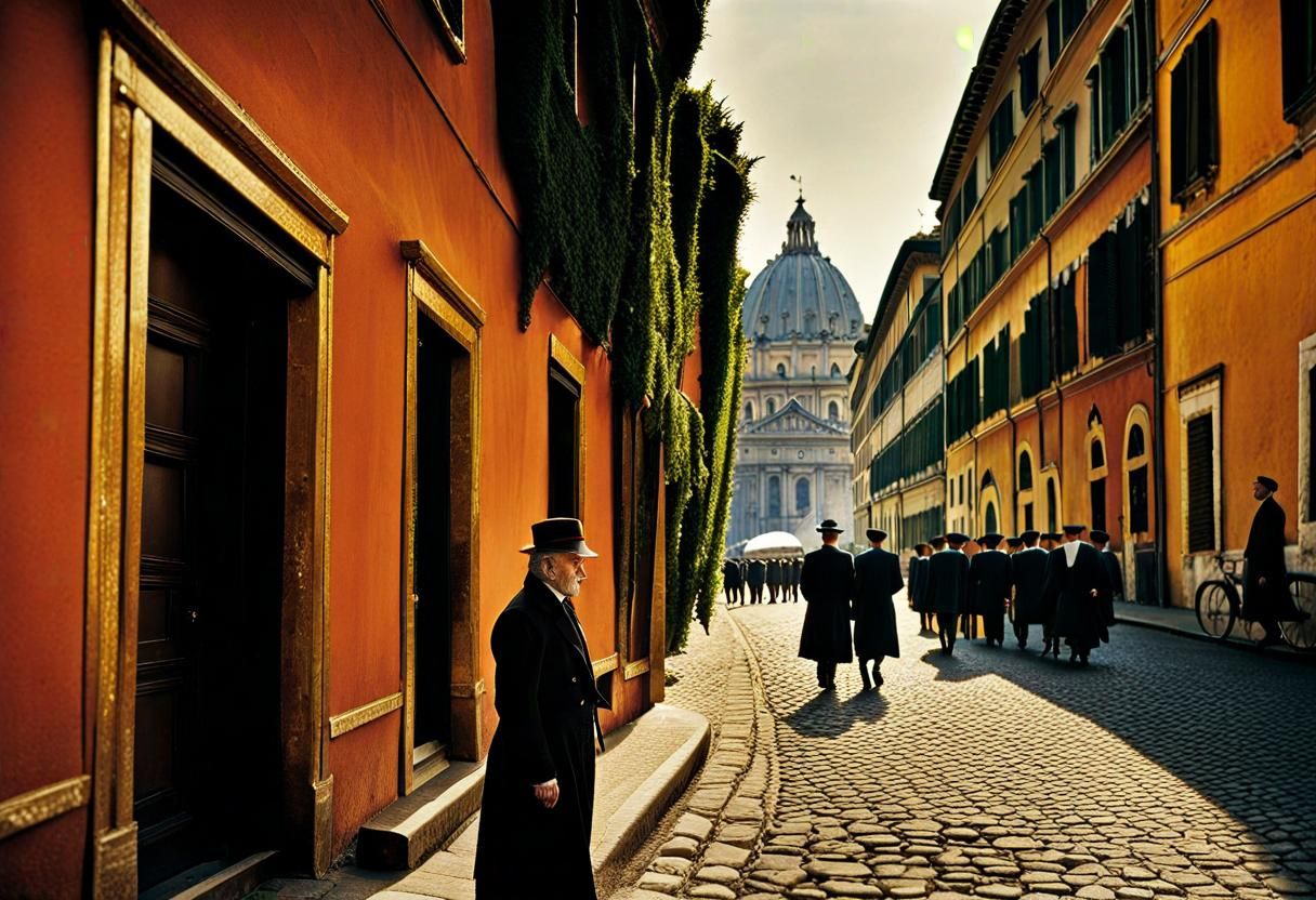 Autochrome In style of Saul Leiter, Gilded Age man walking, sidewalks ...